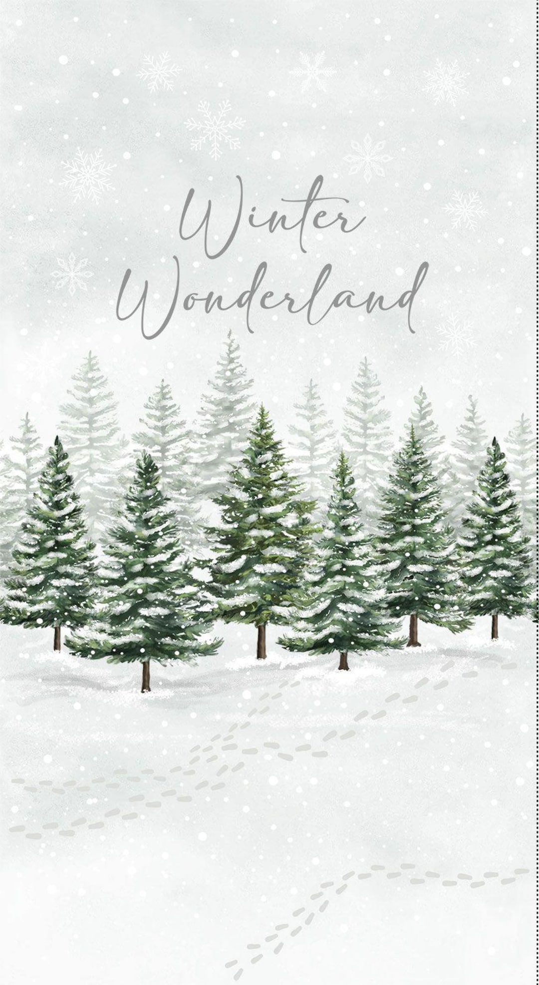 Snowy Pine Tree Quilt Cotton Fabric Panel From Winter Wonderland by ...