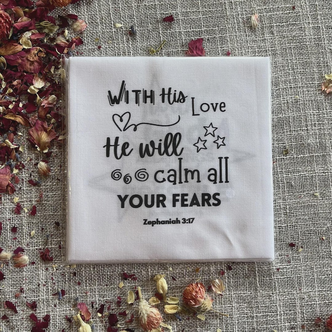 Set of 20 Bible Verses Cotton Fabric Squares - Religious Scriptures ...