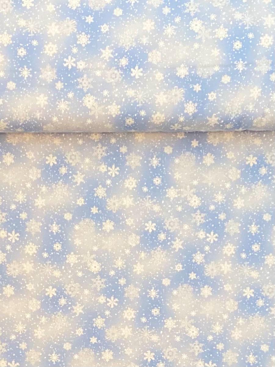 Snowflakes Blue Cotton Fabric - Elizabeth's Studio #532E-FROST ...