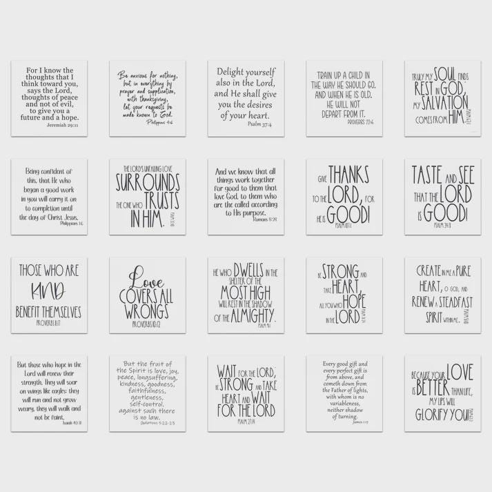 Set of 20 Precut Bible Verses Quilt Cotton Squares - Religious ...