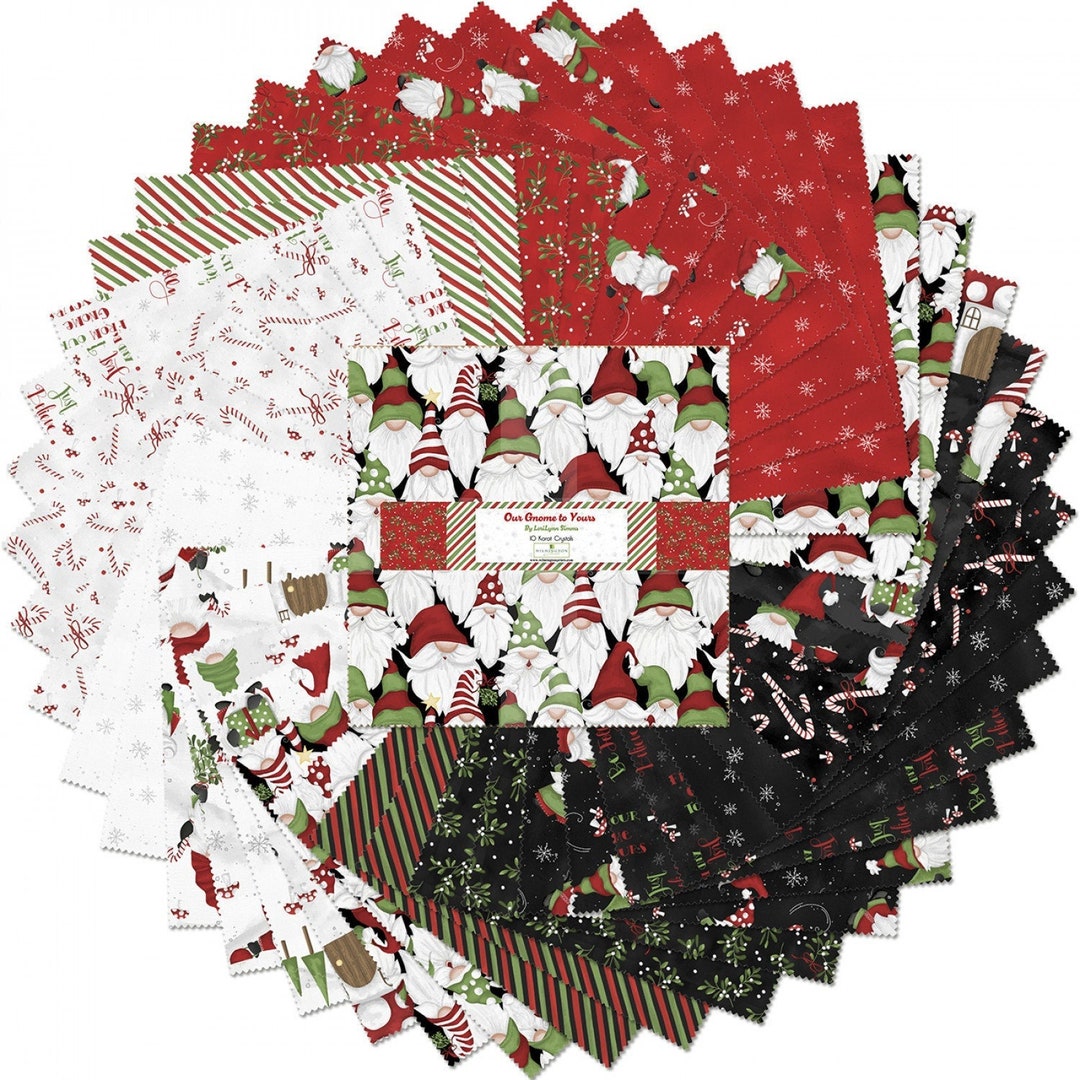 Our Gnome to Yours 10" Quilt Cotton Layer Cake by Lorilynn Simms for ...