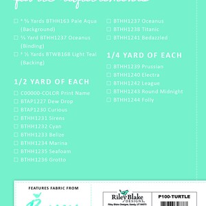 Turtle Migration Quilt Pattern by Bluebird Patterns P100-TURTLE ...