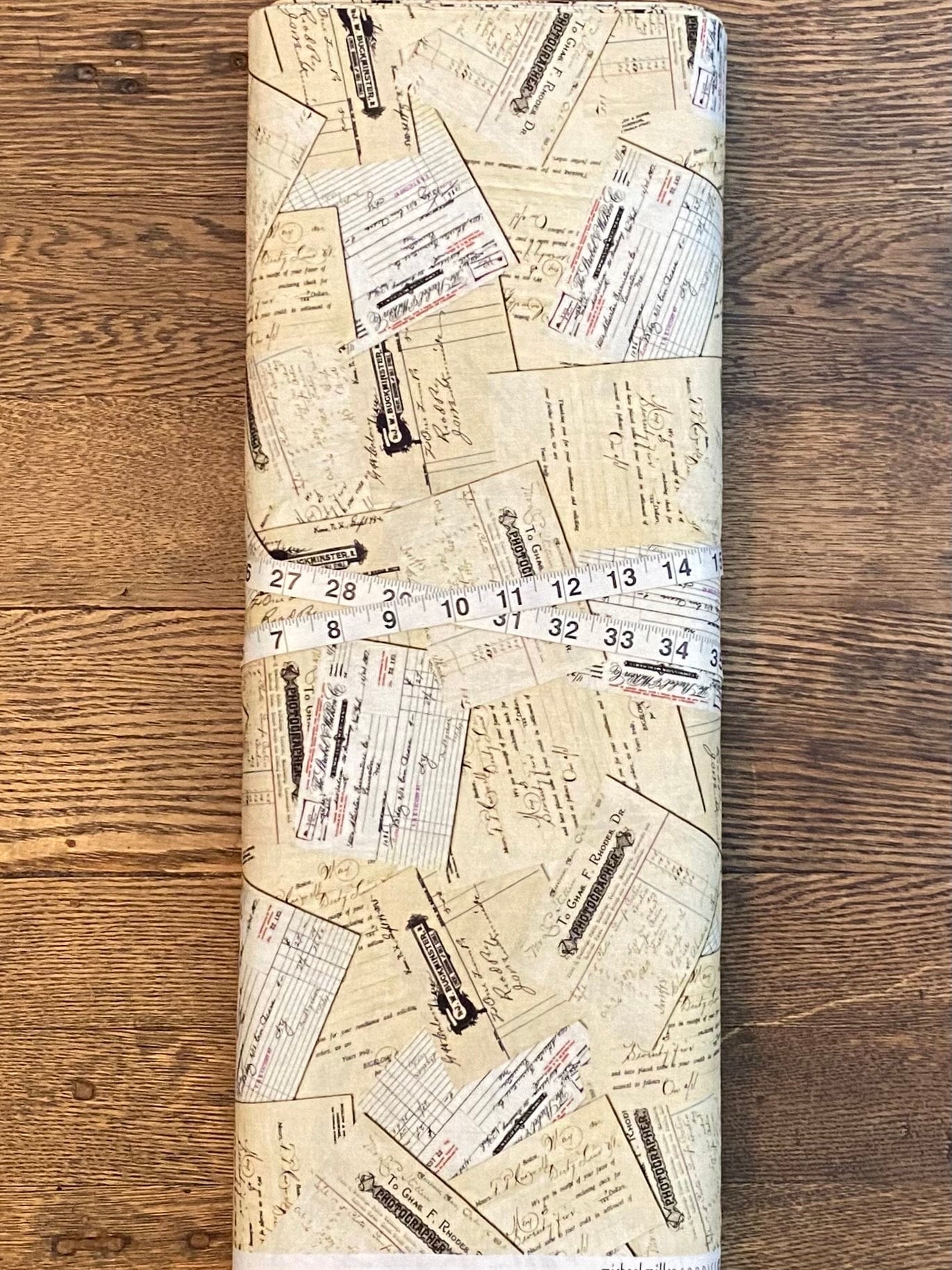 Old Receipts Cream Quilt Cotton Fabric From Vintage Perfumery by MMF ...