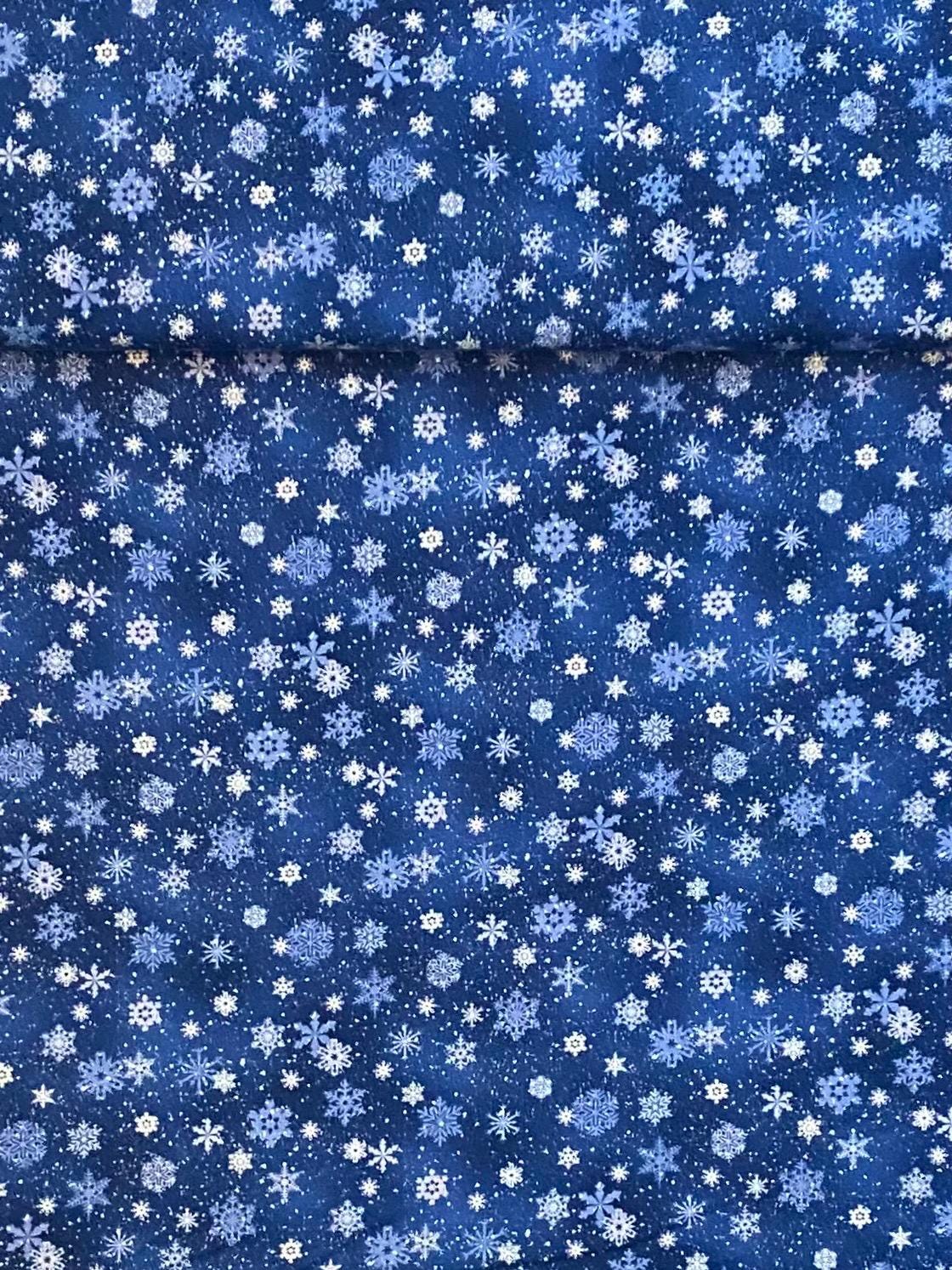 Snowflakes Royal Blue Quilt Cotton Fabric From the Landscape Medley ...