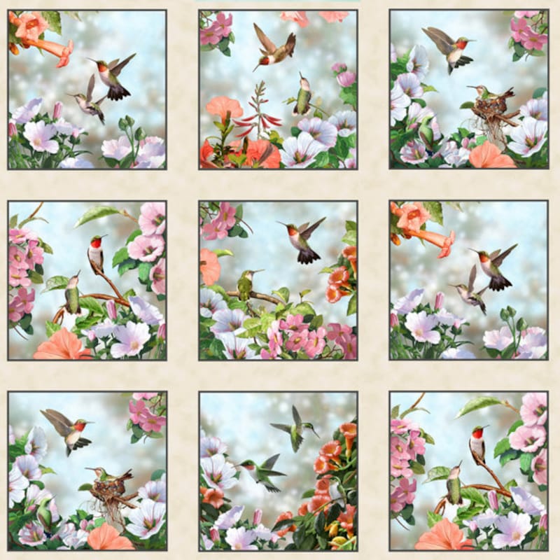 Hummingbird Fabric - Etsy