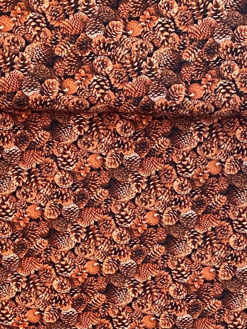 Packed Pine Cones Cotton Fabric - Elizabeth's Studio #454-BROWN ...