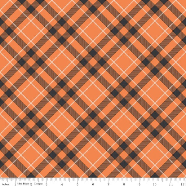 Orange Plaid Fabric - Etsy