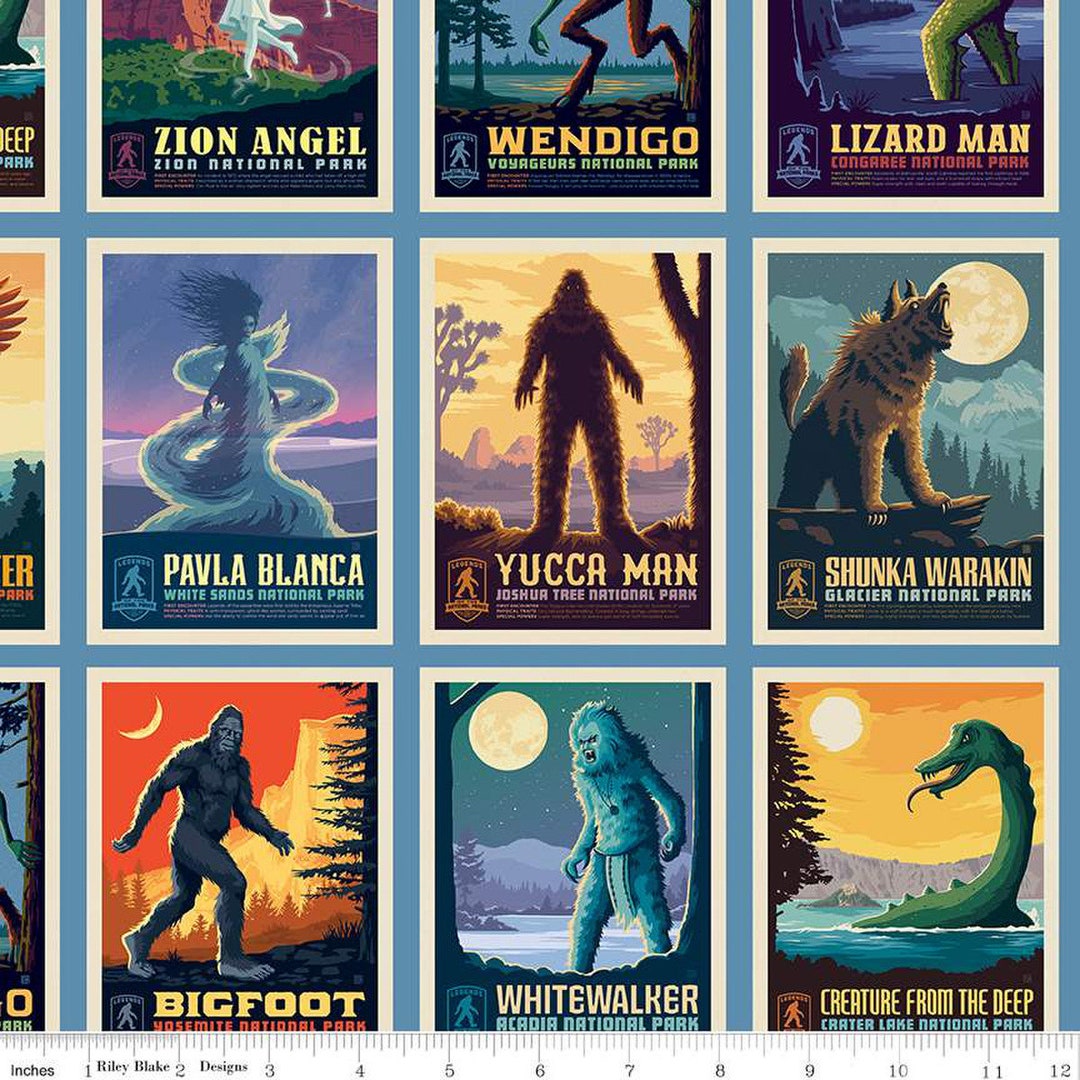 Legends of the National Parks Postcards Cotton Fabric - Riley Blake # ...