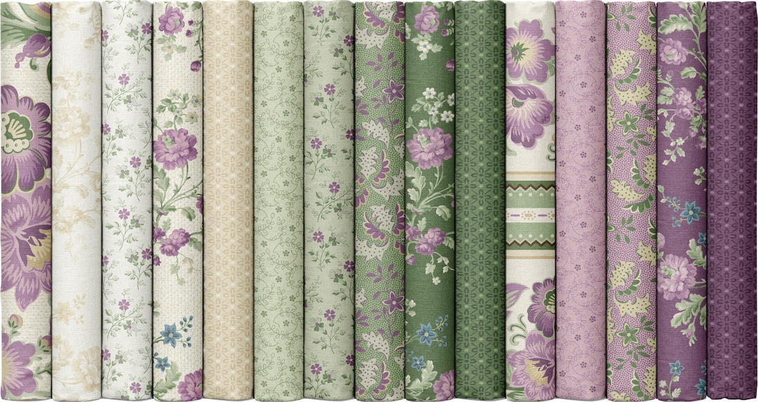 15 Piece Quilt Cotton Fabric Bundle From Vivienne by Carrie Quinn ...