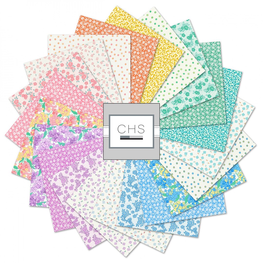 At the Cottage 5 Quilt Cotton Charm Pack A Flowerhouse Collection by ...
