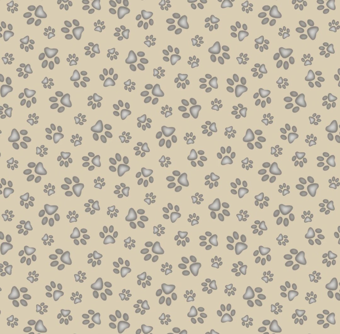 Best Friend Paws Cotton Fabric - Elizabeth's Studio #181E-FLAX ...