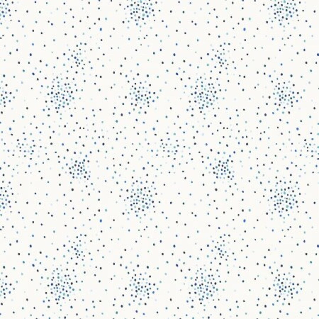 Blue White Dapple Dots Miniature Minis Quilt Cotton Fabric for RJR ...