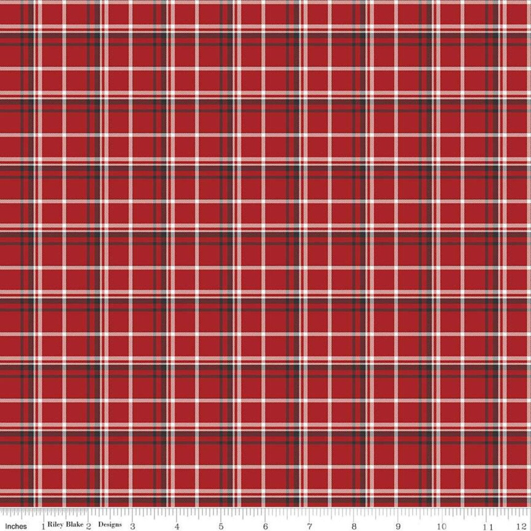 PRINTED Red Plaid Quilt Cotton Fabric From Into the Woods by Lori ...