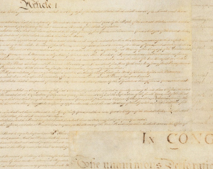 Antique Patriotic Constitution Script Quilt Cotton Fabric From Patriots ...