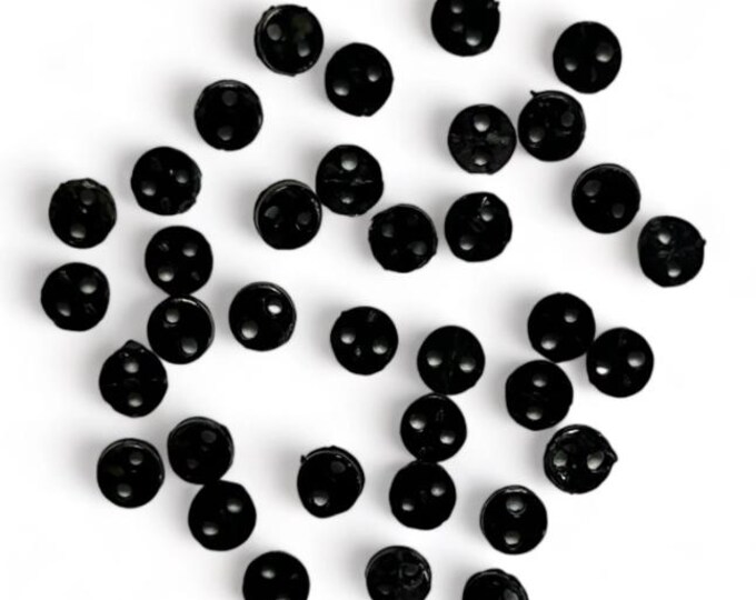 Tiny Micro Black 35-piece Button Pack From Buttons Galore & More #1830 ...