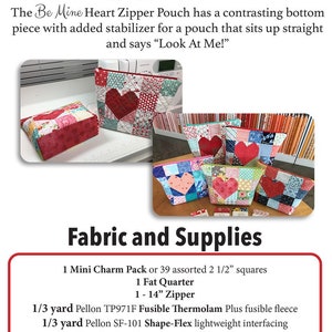 Be Mine Heart Zipper Pouch Pattern by Ticklegrass Designs - Bodobo Bags ...