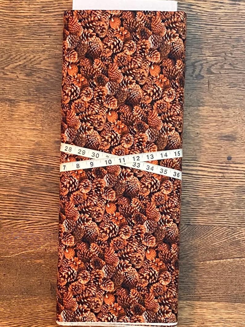 Packed Pine Cones Cotton Fabric - Elizabeth's Studio #454-BROWN ...