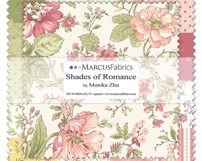 Shades of Romance 10" Quilt Cotton Squares Floral Layer Cake by Monika ...