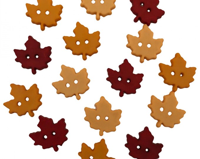 Hello Autumn Leaves Button Pack - 15 Pc Button Pack From Buttons Galore ...