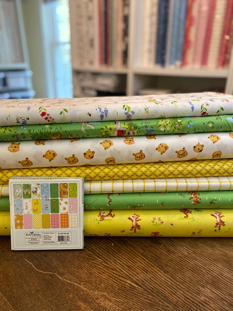 Pooh Brain White Quilt Cotton Fabric From 100 Aker Woods by Jill ...