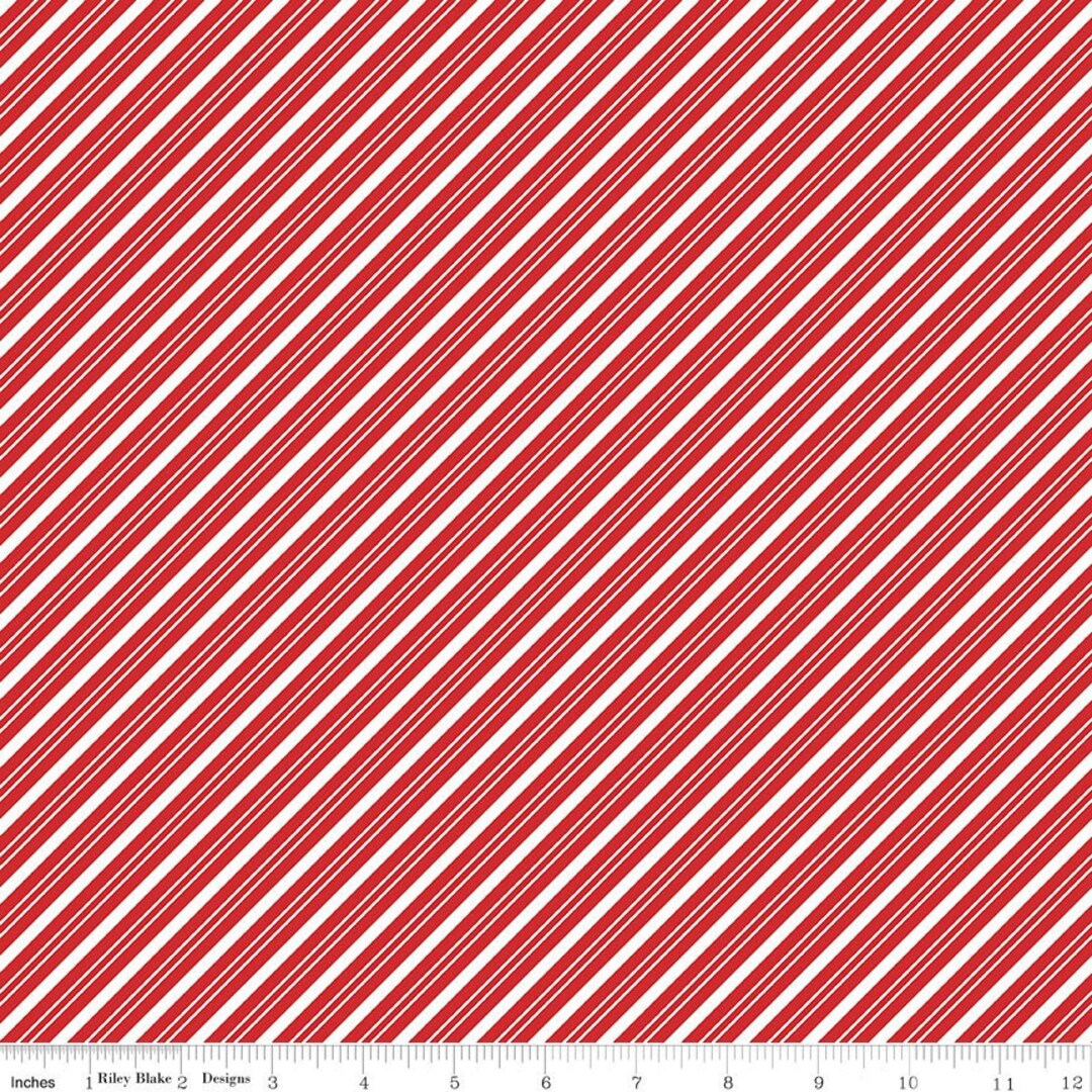 Stripes Red Quilt Cotton Fabric From the Magic of Christmas by - Etsy