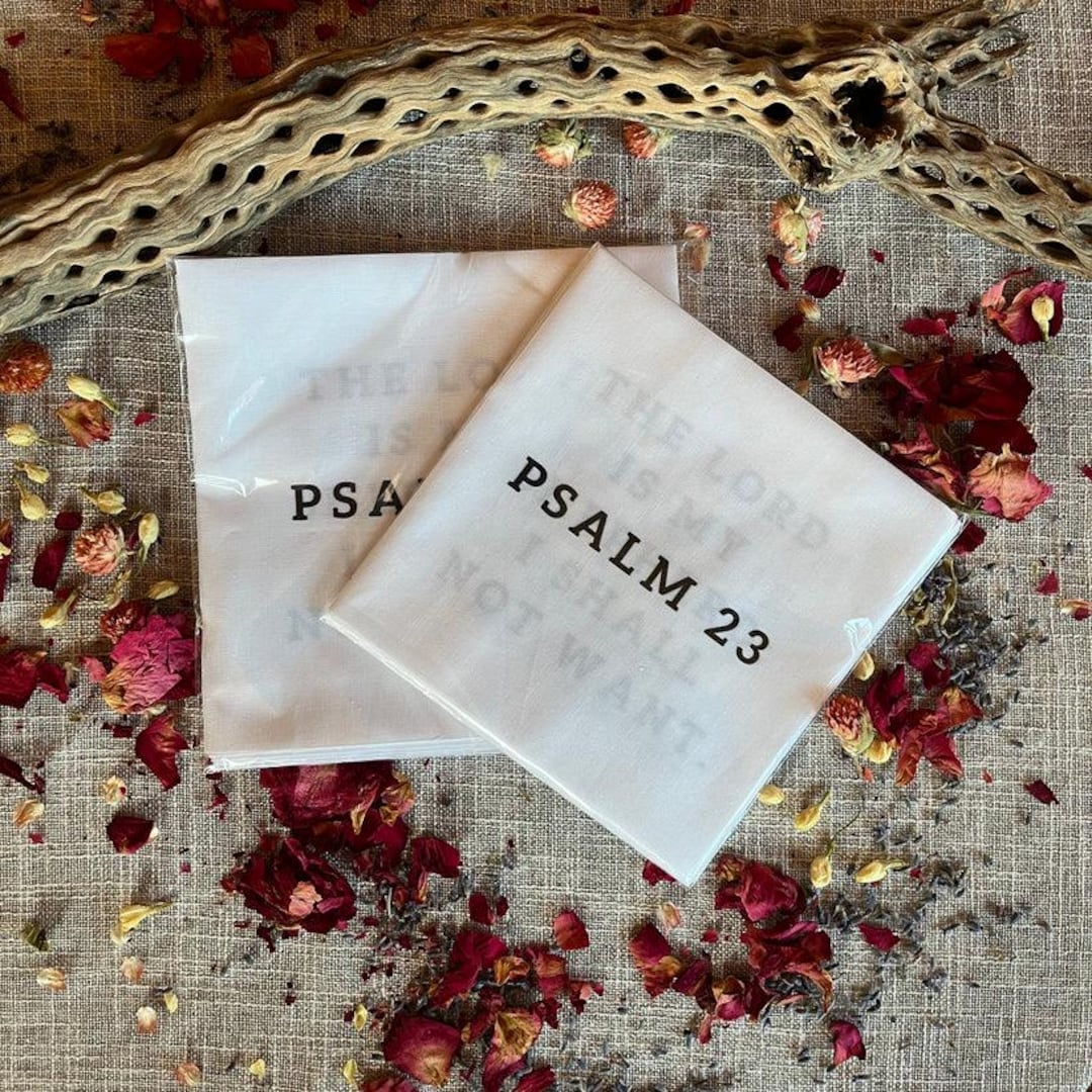 Set of 13 Psalm 23 Bible Verse Cotton Squares - Religious Scriptures ...