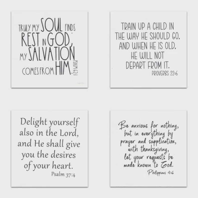 Set of 20 Precut Bible Verses Quilt Cotton Squares - Religious ...