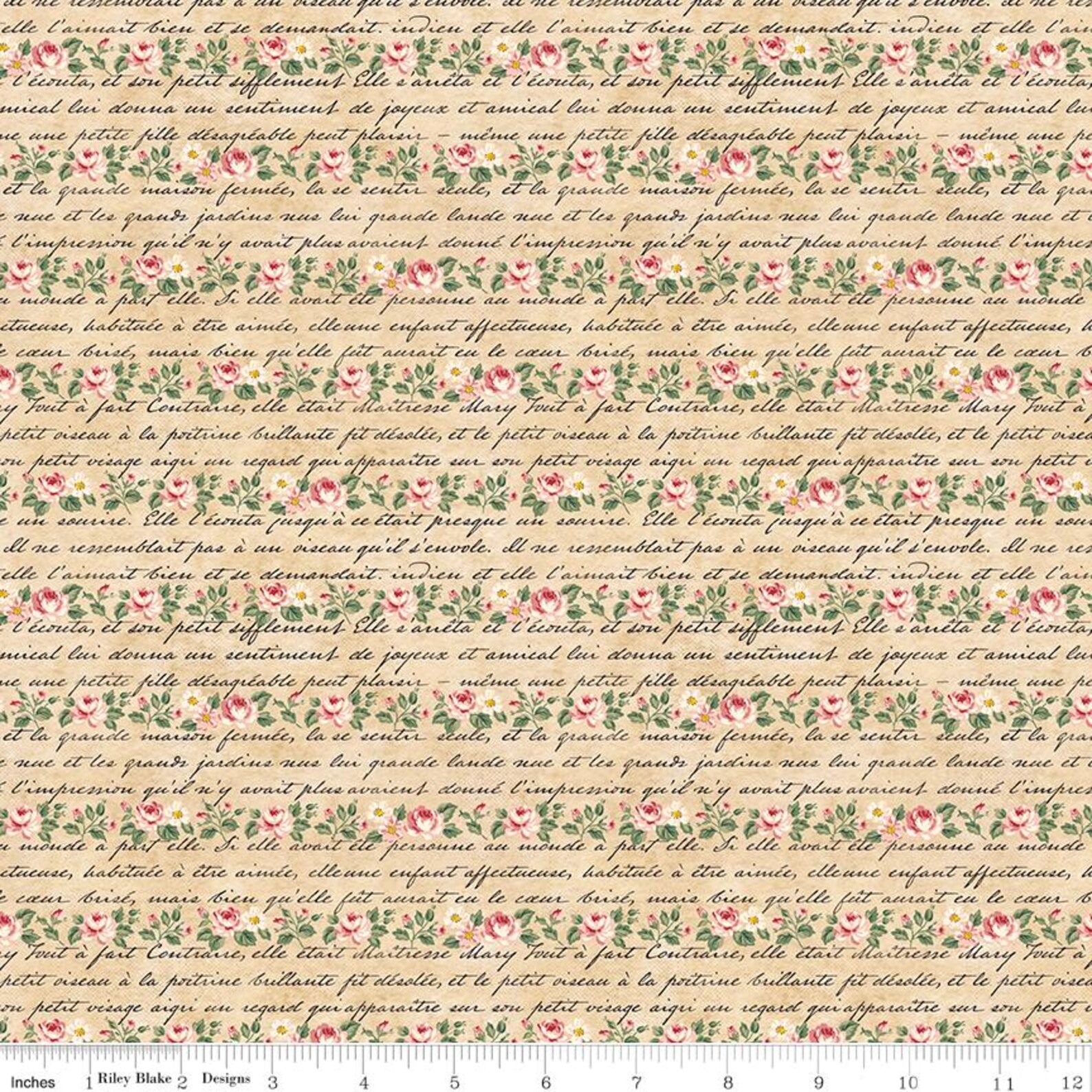 Rose & Violet's Bouquet Des Fleurs Poeme Script Writing Poetry Cotton ...
