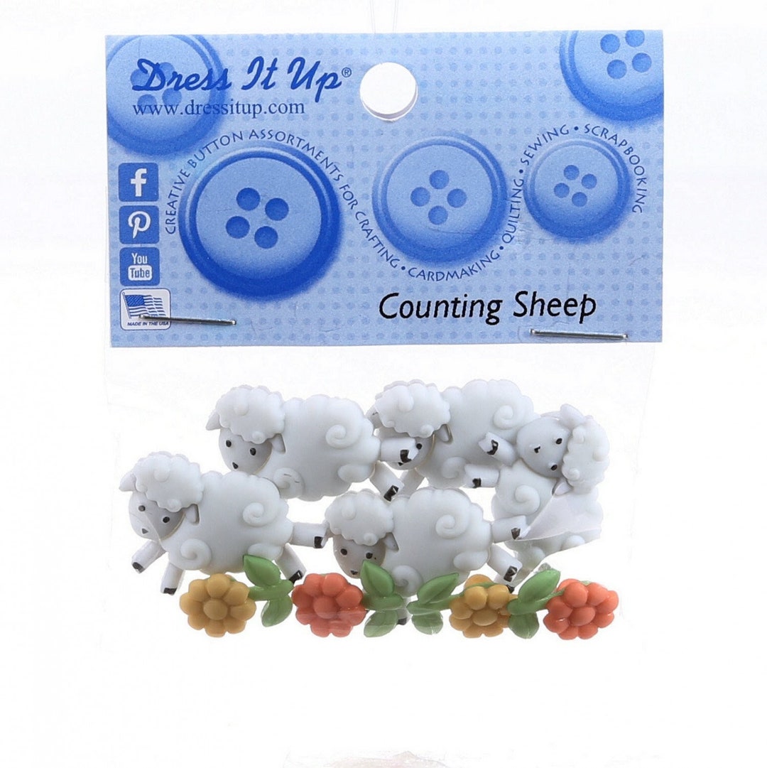 Counting Sheep Button Pack 9 Piece Button Pack From Dress It up 5798 ...