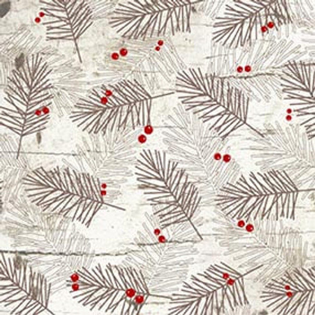 Brown/cream Branches Quilt Cotton Fabric From Moose Lodge by Jan Shade ...