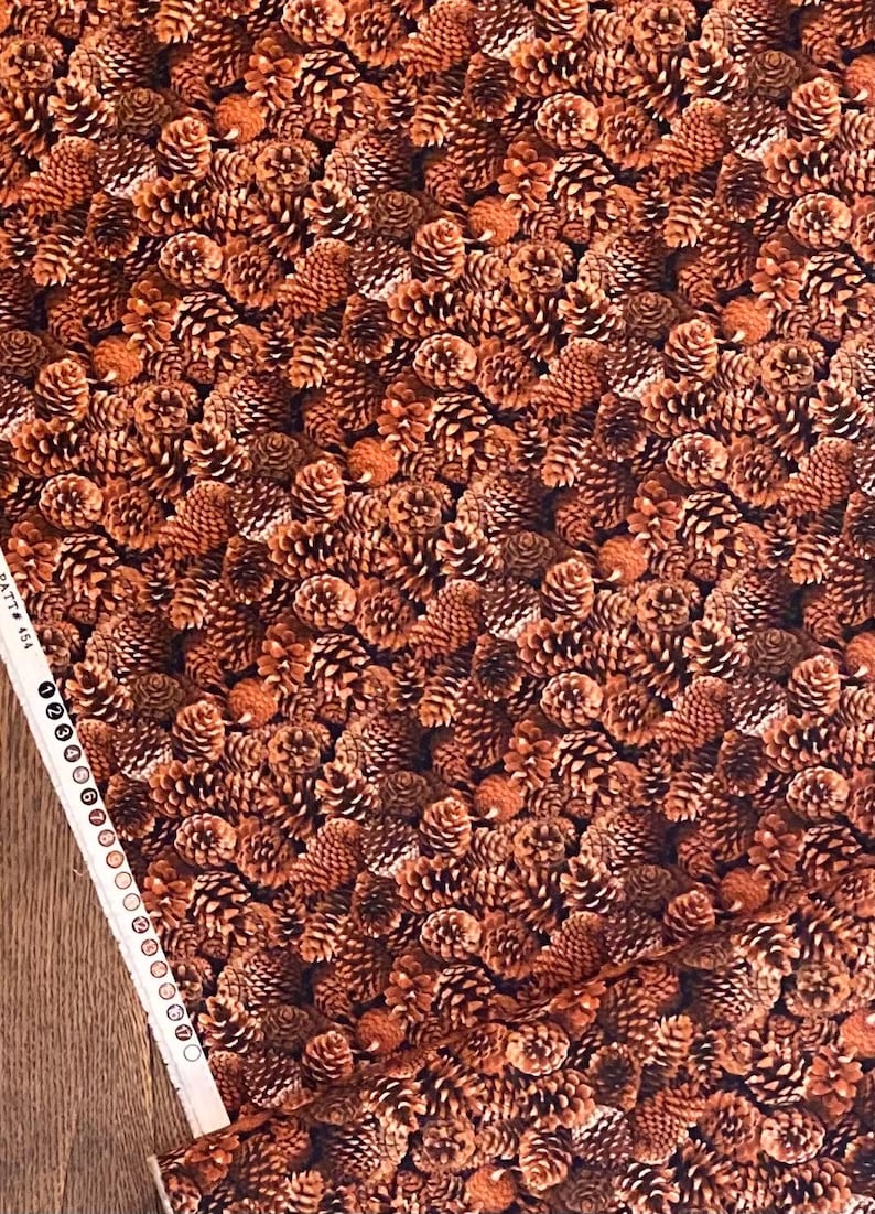 Packed Pine Cones Cotton Fabric - Elizabeth's Studio #454-BROWN ...