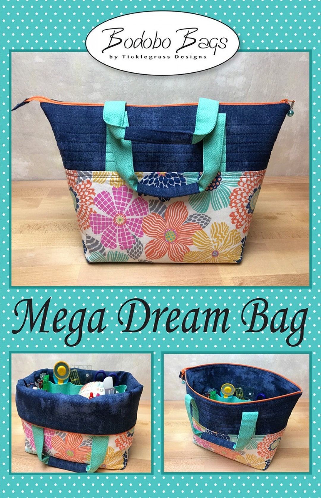 Mega Dream Bag Pattern by Ticklegrass Designs/bodobo Bags - Paper ...