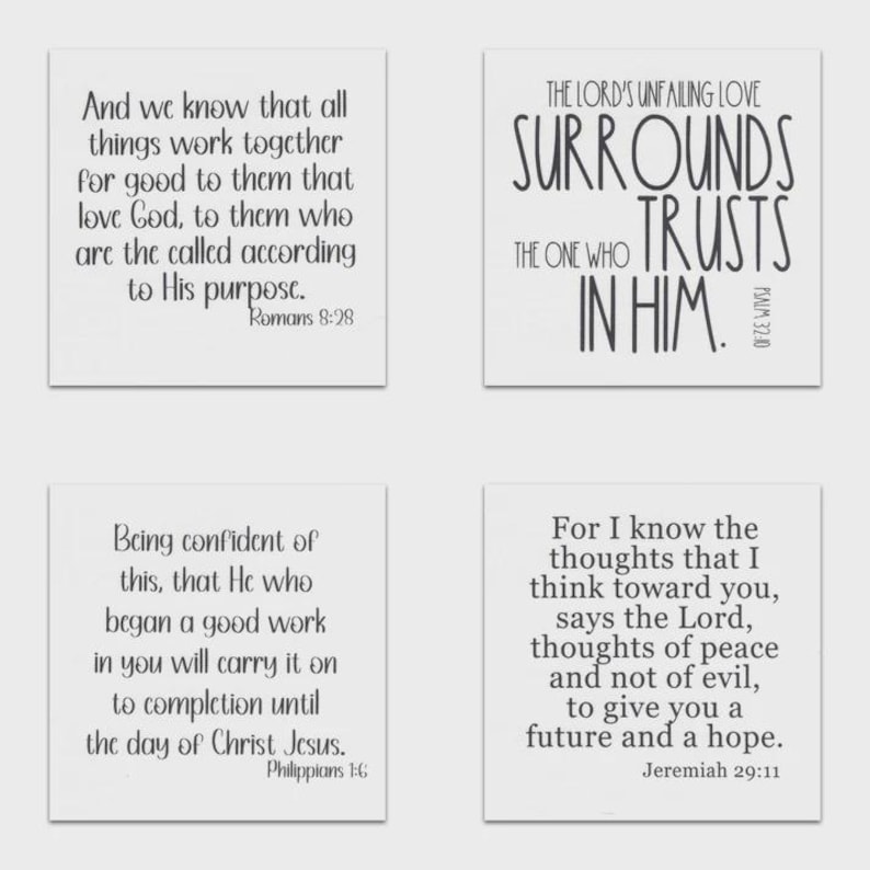 Set of 20 Precut Bible Verses Quilt Cotton Squares - Religious ...