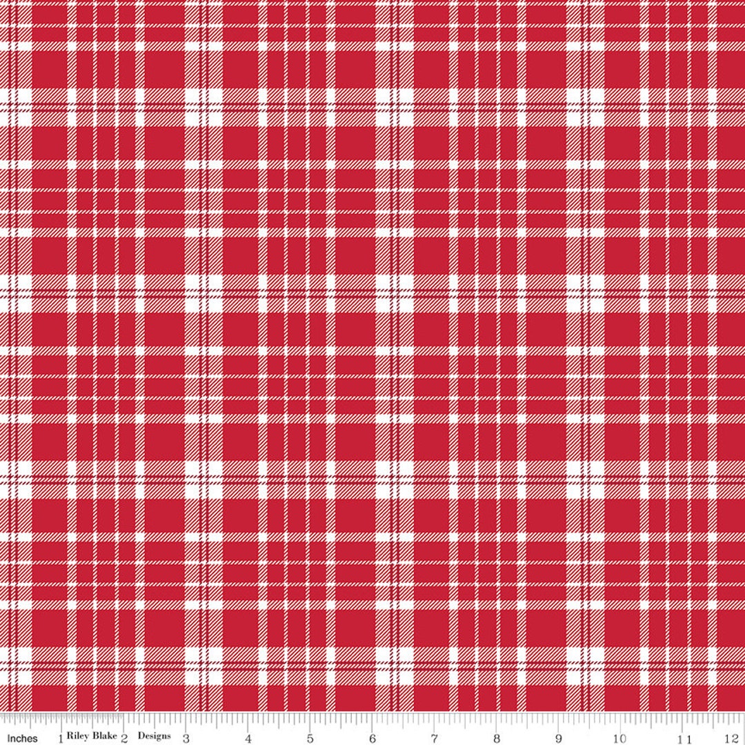 PRINTED Plaid Red Quilt Cotton Fabric From American Beauty by Dani ...