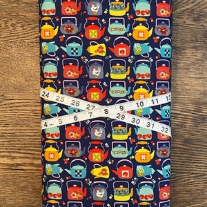 Calico Tea Kettles Navy Blue Quilt Cotton Fabric From Betsy's Sewing ...