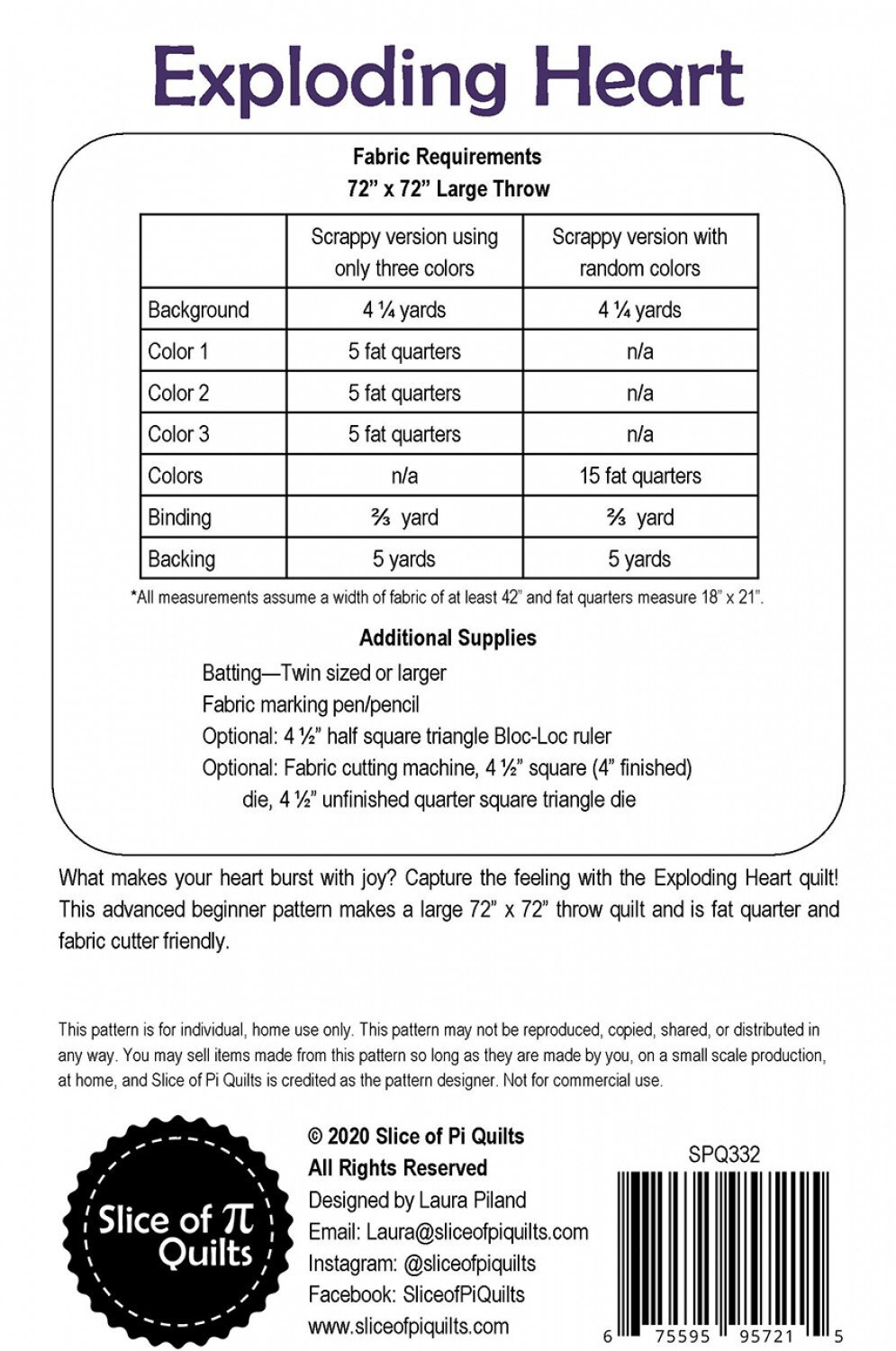 Exploding Heart Modern Quilt Pattern From Slice of Pi Quilts - Etsy