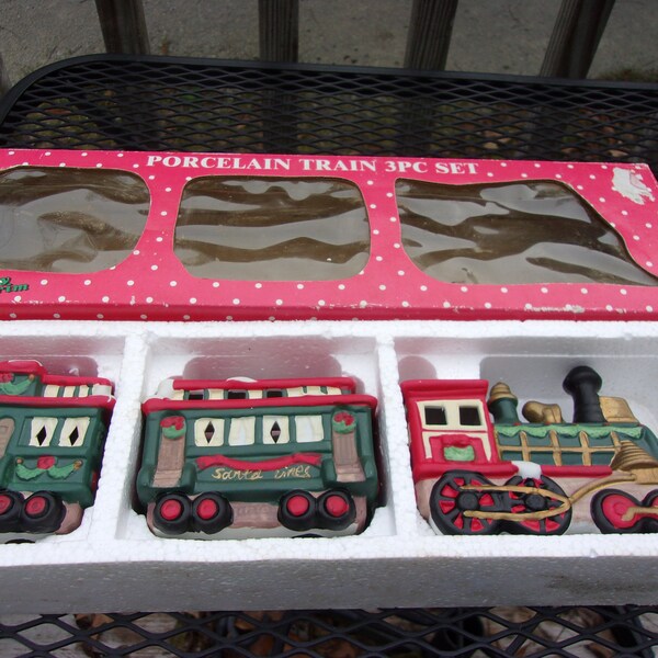Porcelain Christmas Train - Etsy