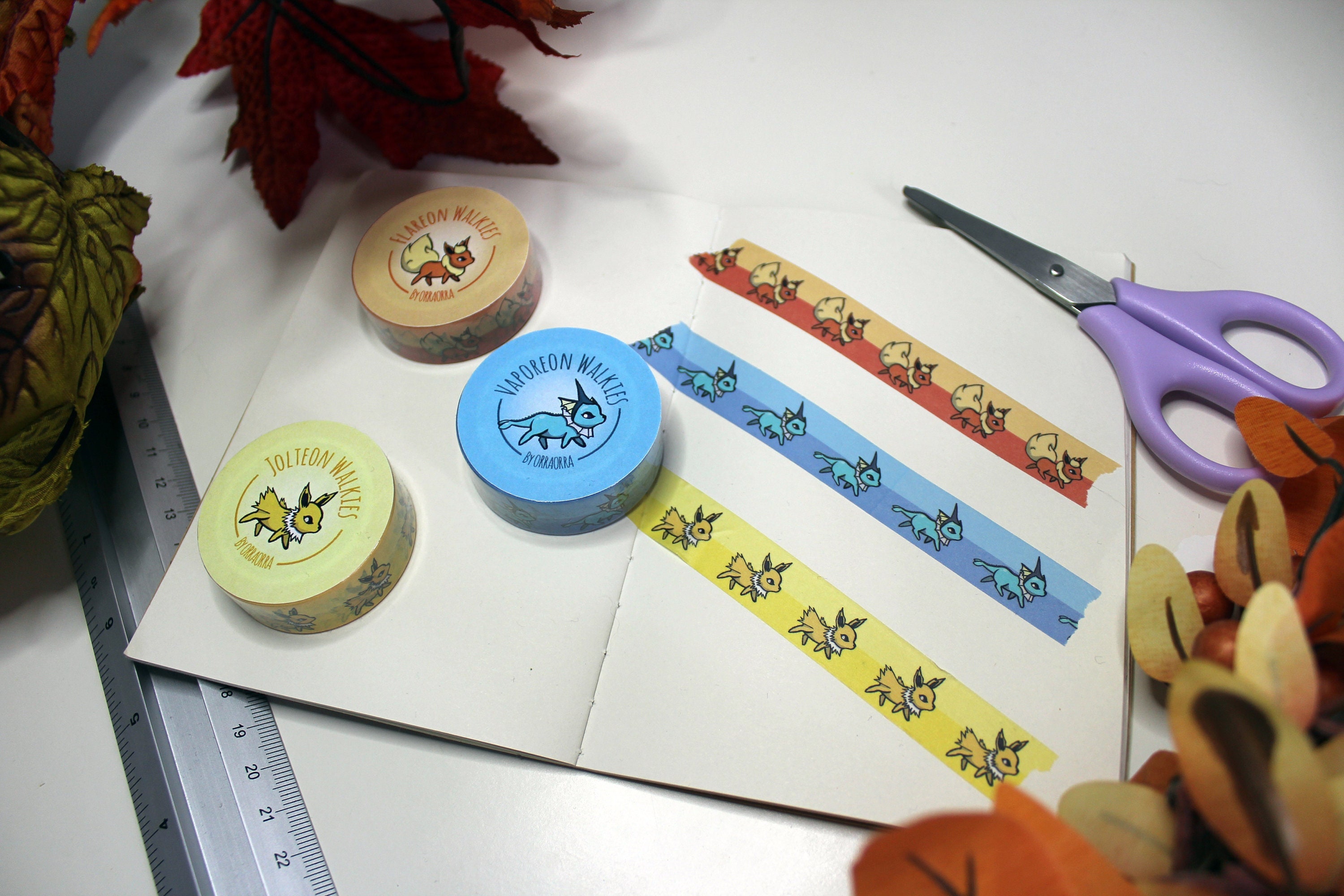 Kawaii Eeveelutions Washi Tape - Pokémon - Flareon, Jolteon & Vaporeon ...