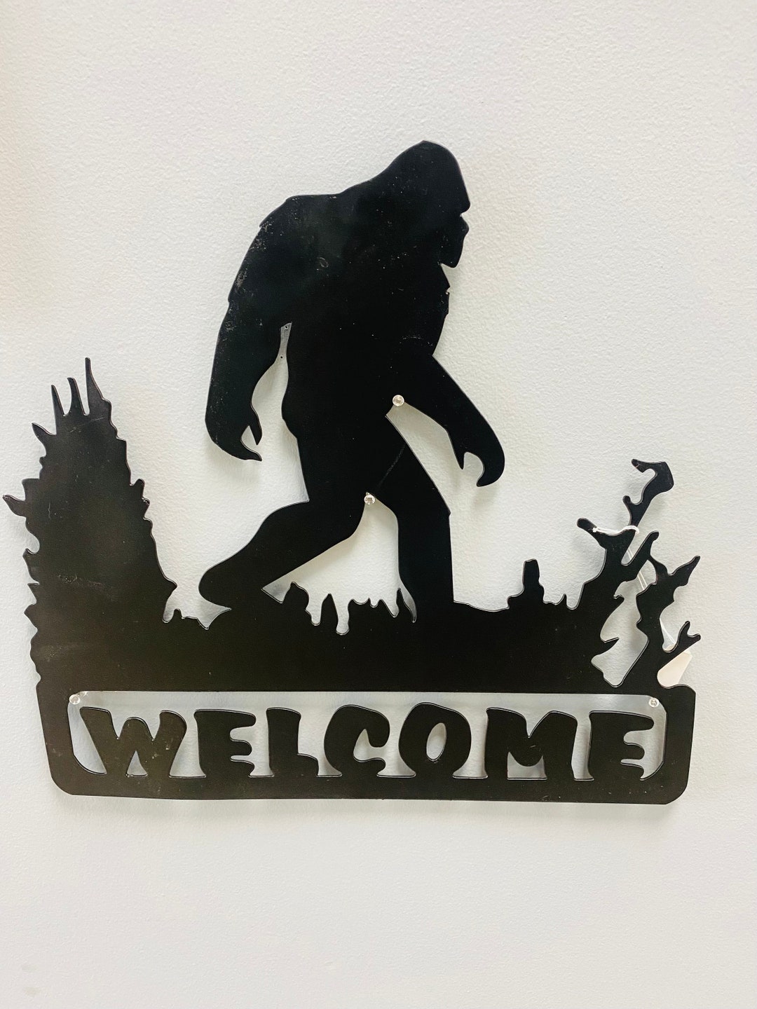 Plasma Cut Welcome Sign With Sasquatch - Etsy