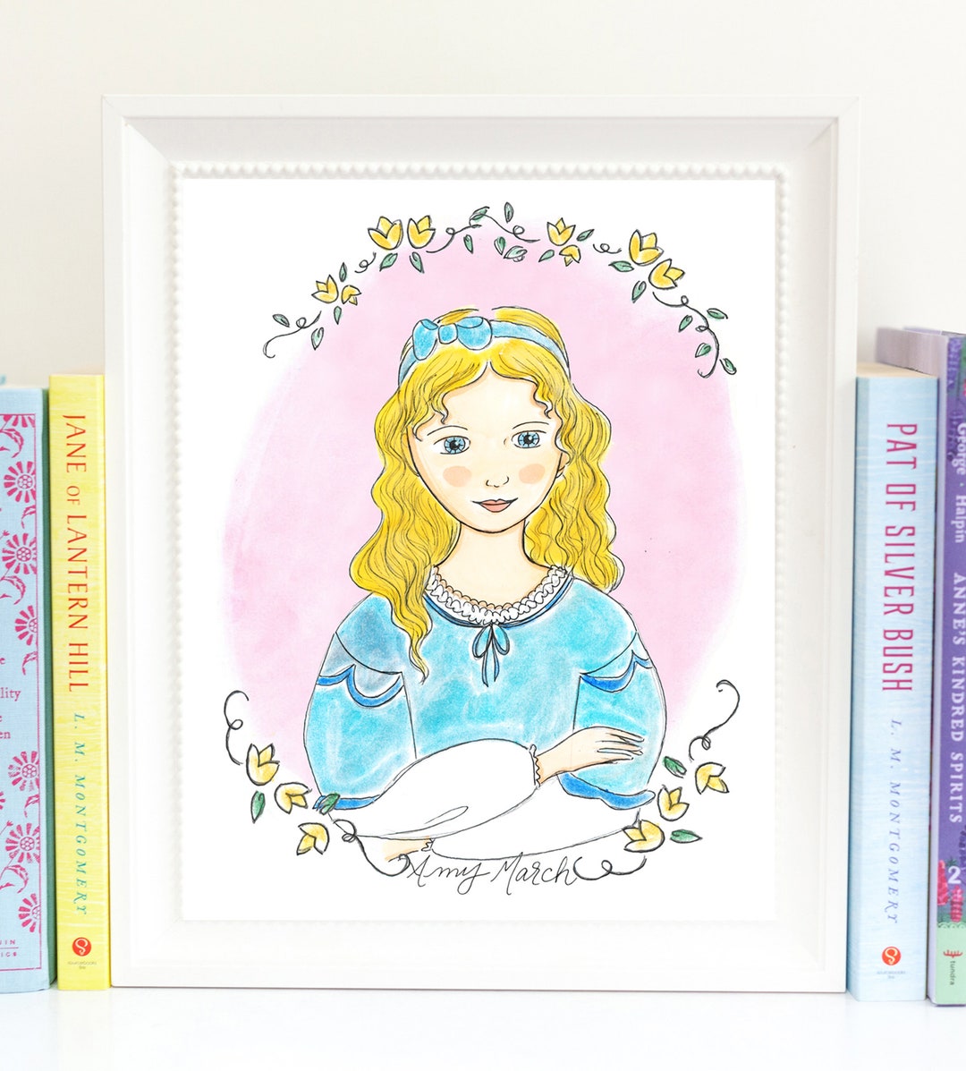 Amy March Literary Heroine Art Print Illustrated Little Women Louisa ...