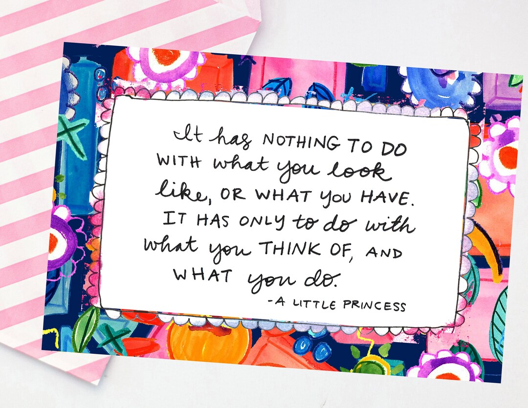 A Little Princess Quote Postcard - Frances Hodgson Burnett - Friendship ...