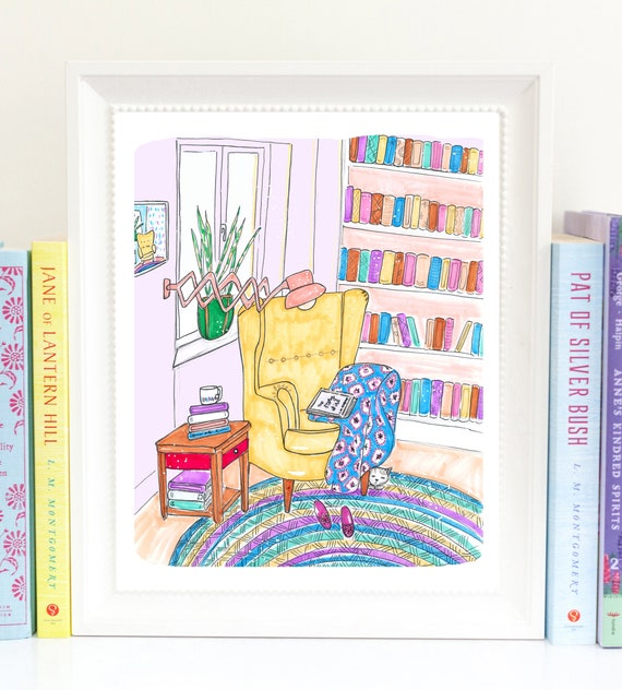 Perfect reading spot Print PPRS art print room decor | Etsy