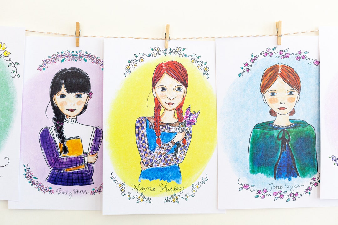 Literary Heroine Banner Girls Room Decor Nursery Wall Art - Etsy