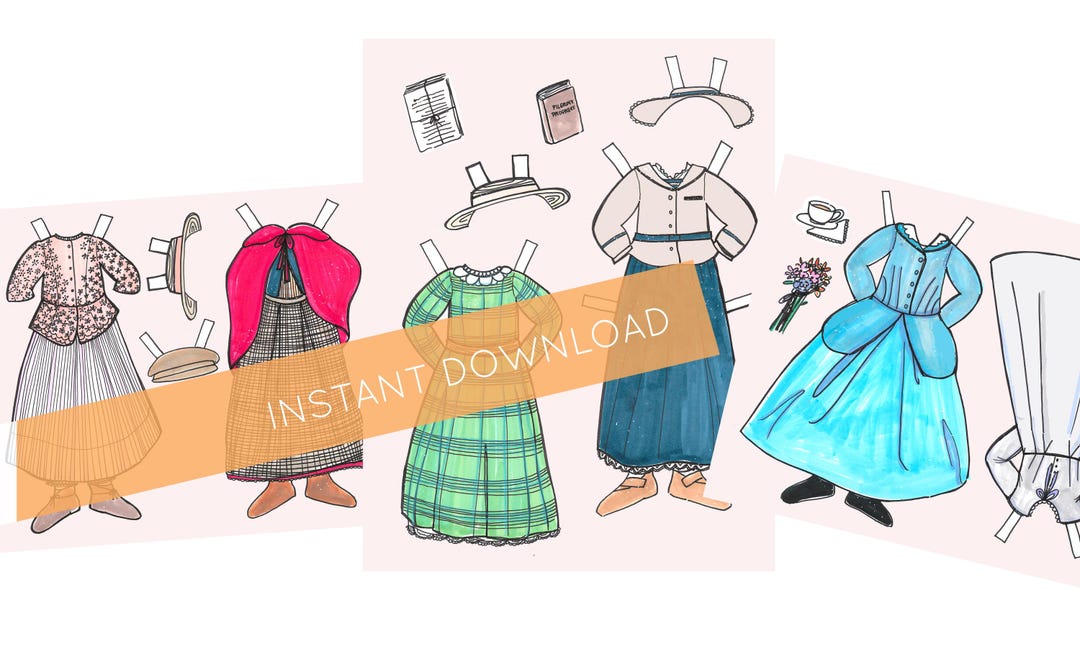 Little Women Paper Doll Clothes - Printable - Instant Download - Etsy