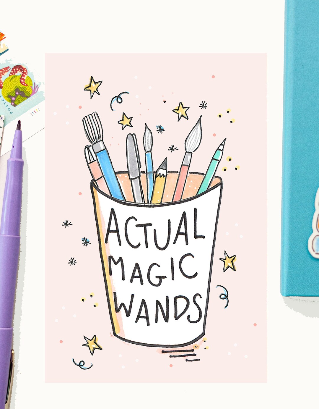 Actual Magic Wands Postcard - Reader Writer Postcard - Friendship ...
