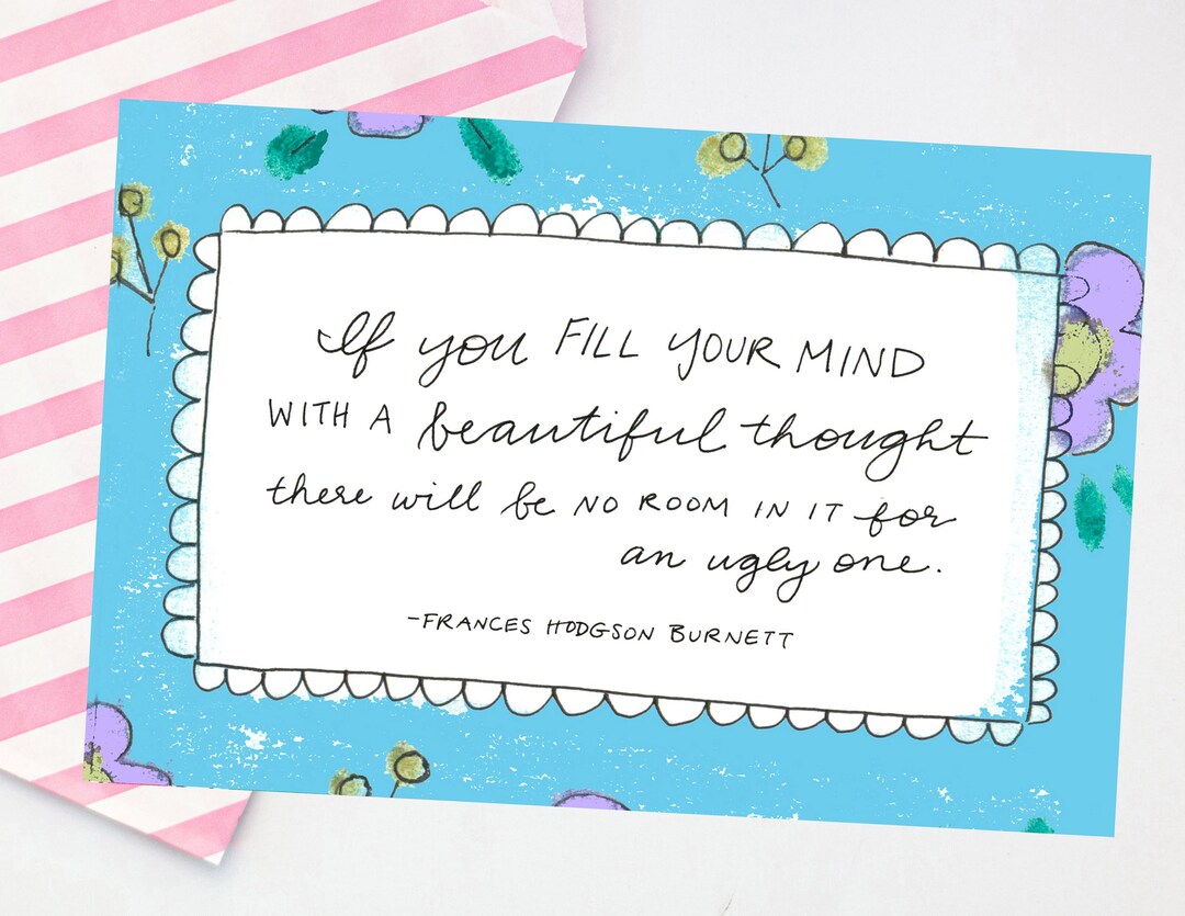 A Beautiful Thought Postcard Frances Hodgson Burnett Friendship ...
