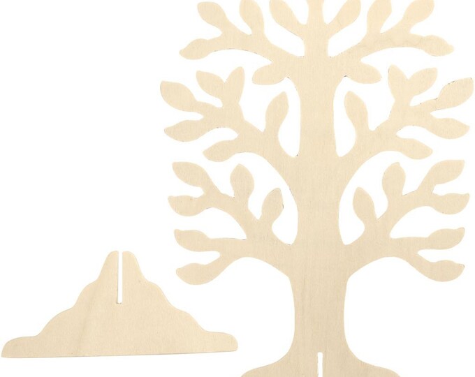 3D Wooden Tree Stand. Kids Crafts. Make and Create Family Tree, Jewelry ...