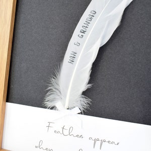 Angel Feather Memorial Frame Gift. Fully Personalised Hand Stamped ...