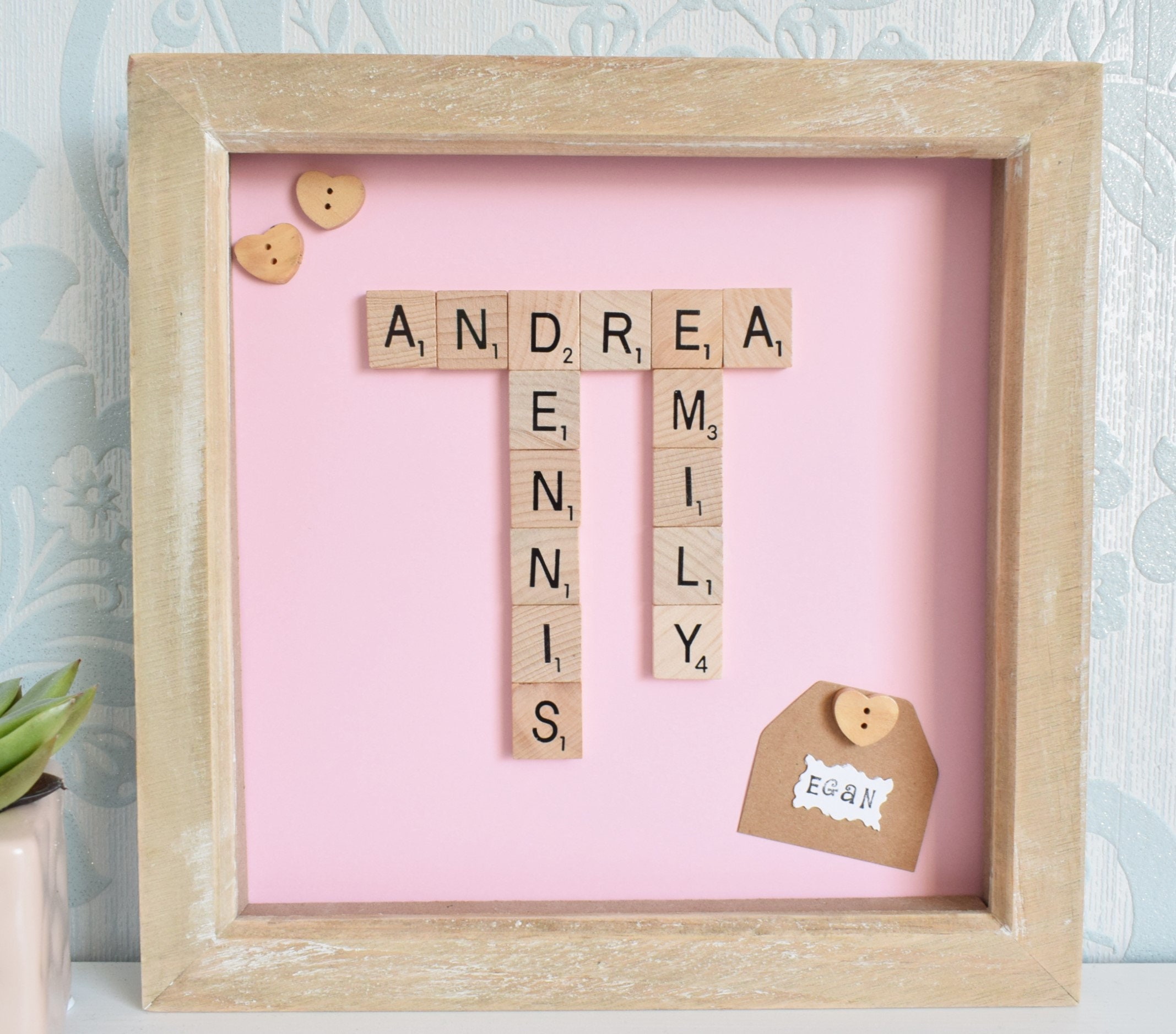8 X 8 Personalised Scrabble Family Tree Frame. Scrabble Name - Etsy UK