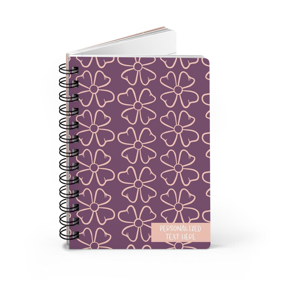 Personalized Floral Notebook 5x7 Inch Girly Journal With Name and Lined ...
